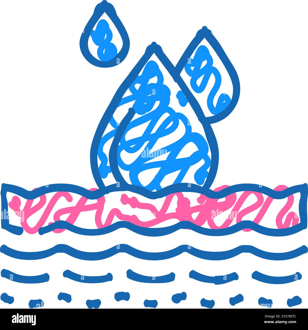 fast absorbing product label caution icon doodle illustration Stock ...