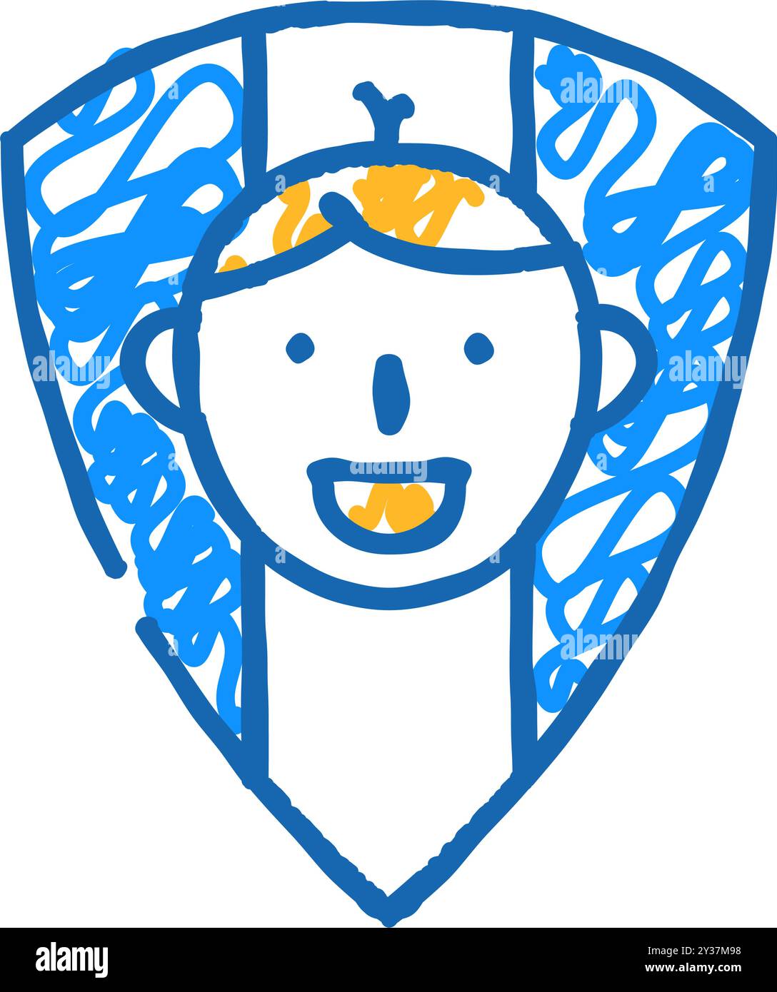 child proof product label caution icon doodle illustration Stock Vector ...