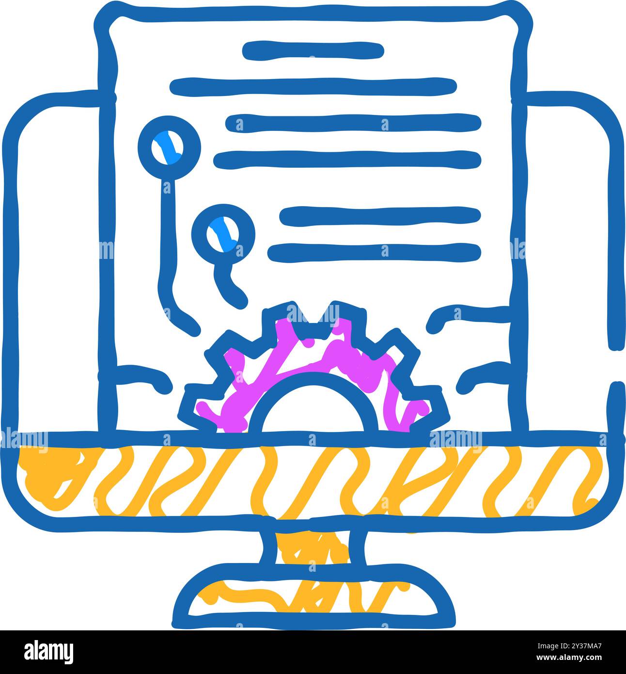 information technology management business icon doodle illustration ...