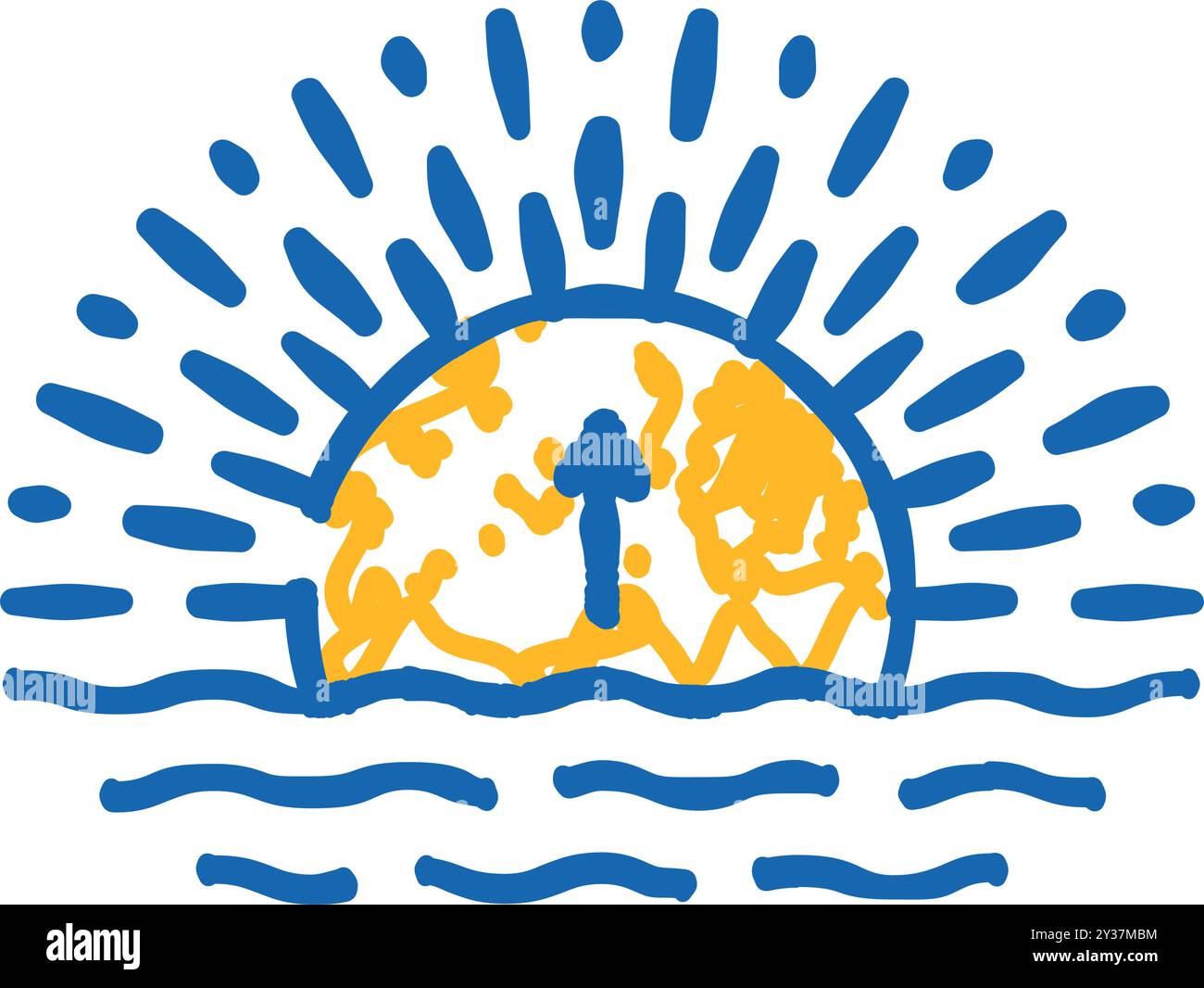 rising sun progress icon doodle illustration Stock Vector Image & Art ...