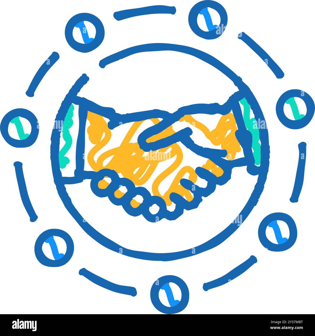 stakeholder relations business process icon doodle illustration Stock ...