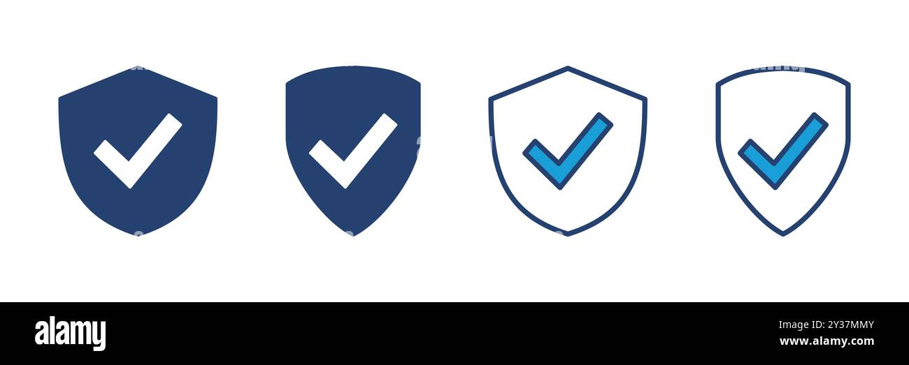 Shield check mark icon vector. Protection approve sign. Safe icon ...