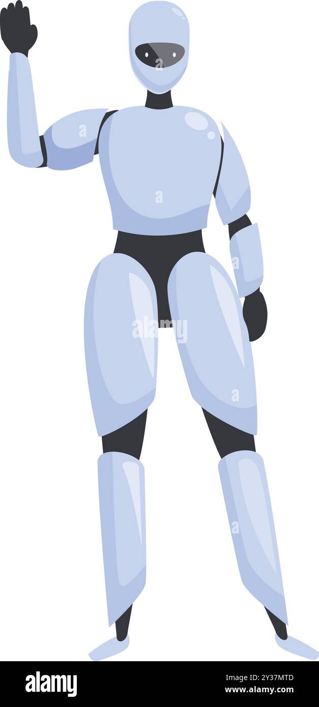 Humanoid robot waving with hand, artificial intelligence concept Stock ...