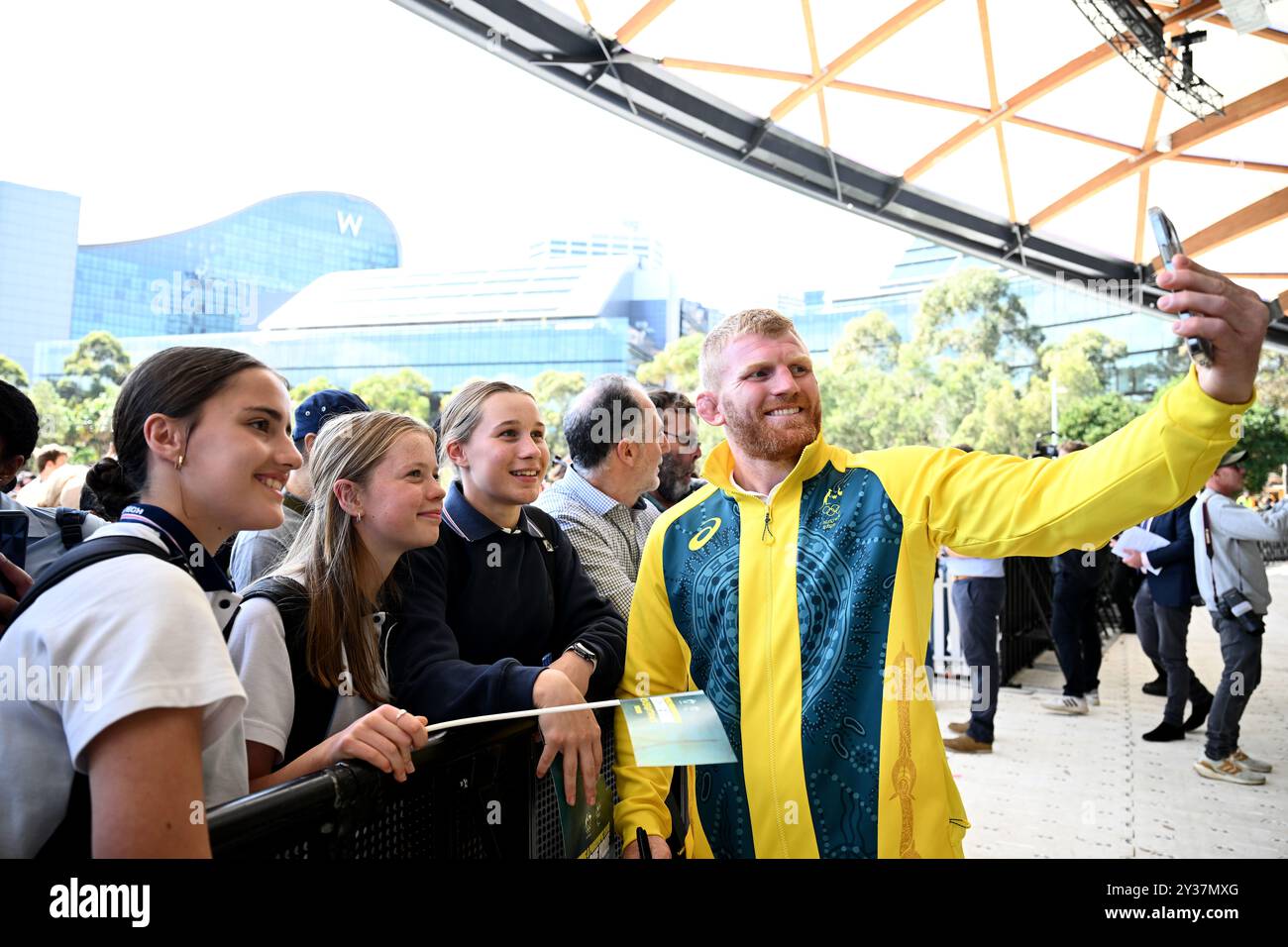 Sydney, Australia. 13th Sep, 2024. Wrestler Jayden Lawrence poses for a ...
