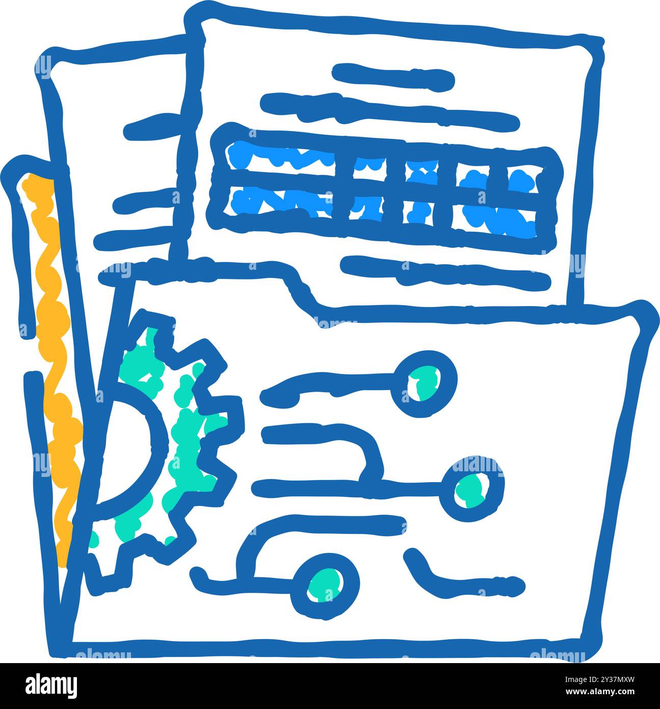 data governance business process icon doodle illustration Stock Vector ...