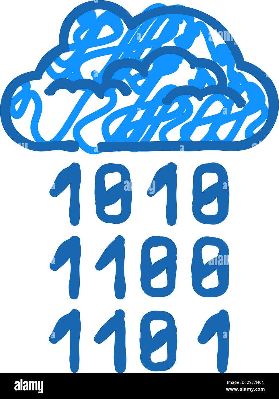 cloud computing business process icon doodle illustration Stock Vector ...