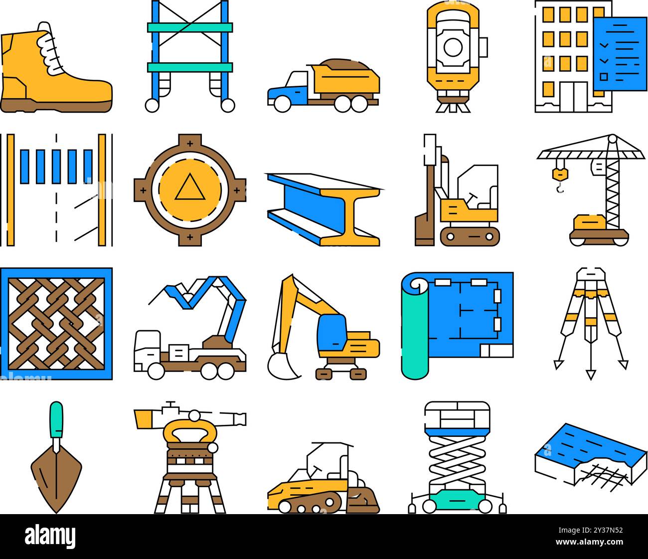 civil engineer construction icons set vector Stock Vector Image & Art - Alamy