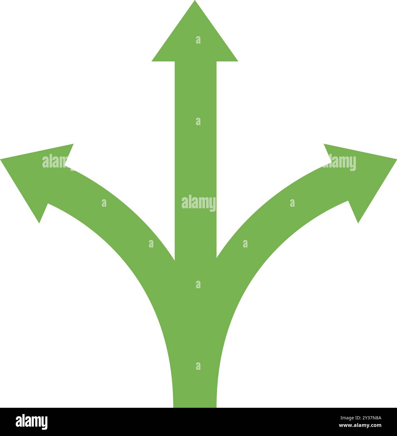 Three green arrows are merging, illustrating different possibilities ...