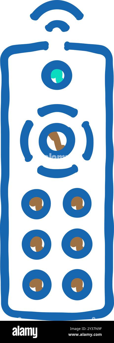 remote control label product caution icon doodle illustration Stock ...