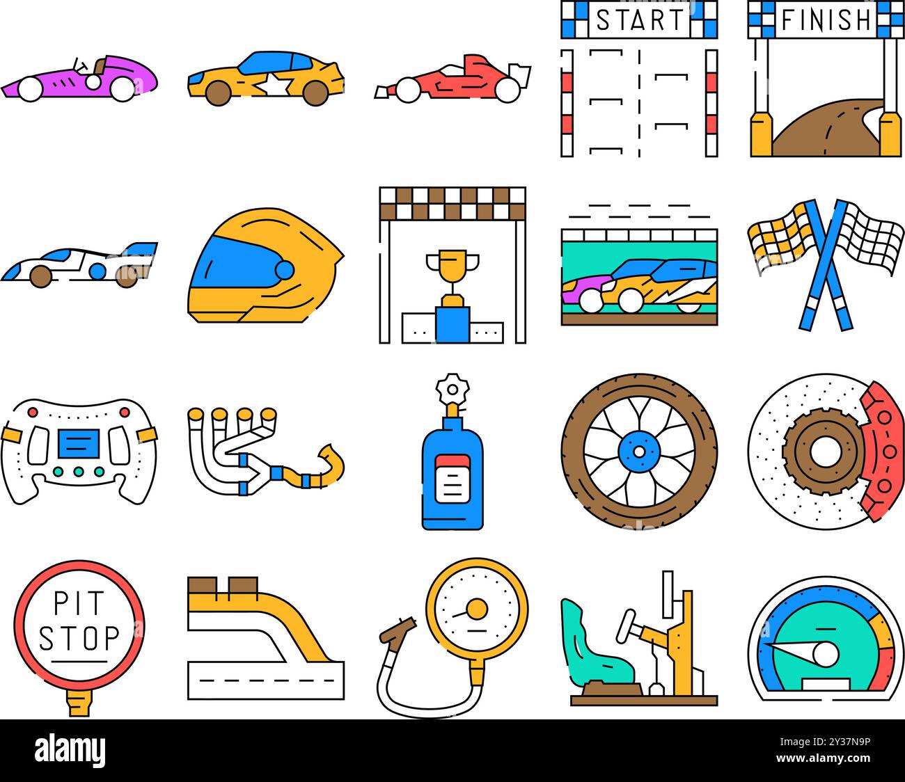 car speed auto race icons set vector Stock Vector Image & Art - Alamy