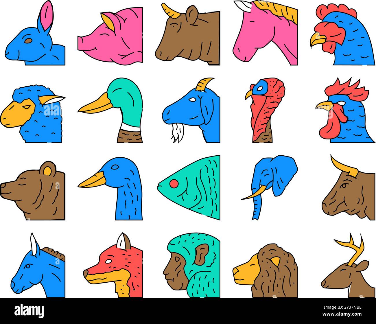 Animal collage sheep Cut Out Stock Images & Pictures - Alamy