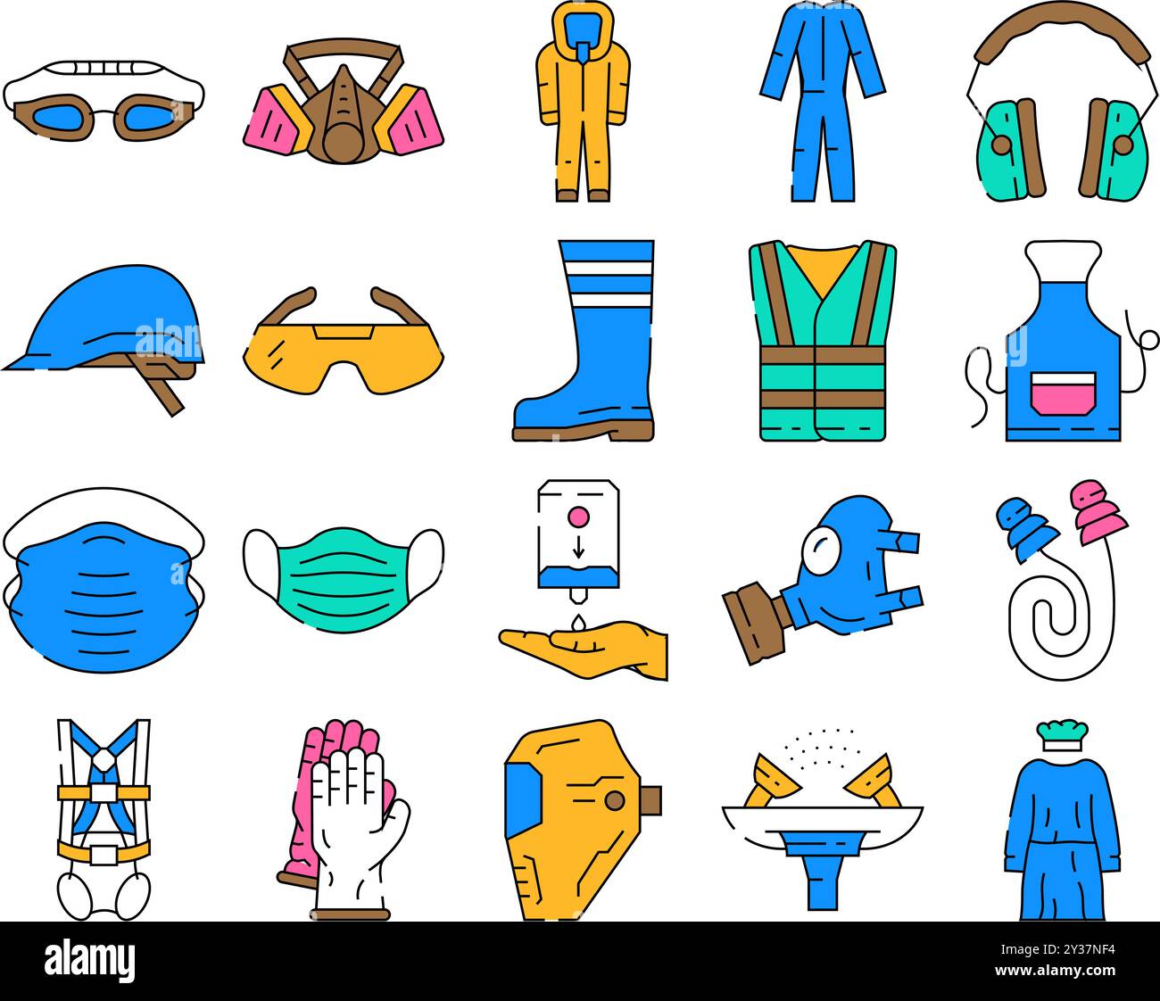 personal protective equipment ppe icons set vector Stock Vector Image & Art - Alamy