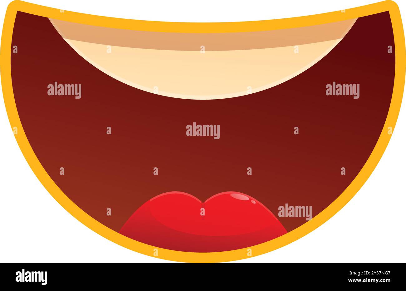 Cartoon mouth showing tongue and teeth in a laughing expression Stock ...