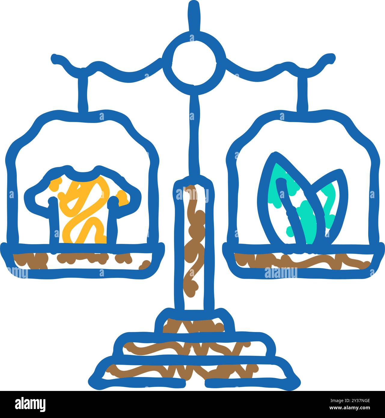 eco conscious designs sustainable fashion icon doodle illustration ...