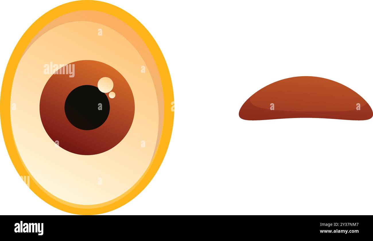 Cartoon eye winking, expressing happiness and positive emotions Stock ...