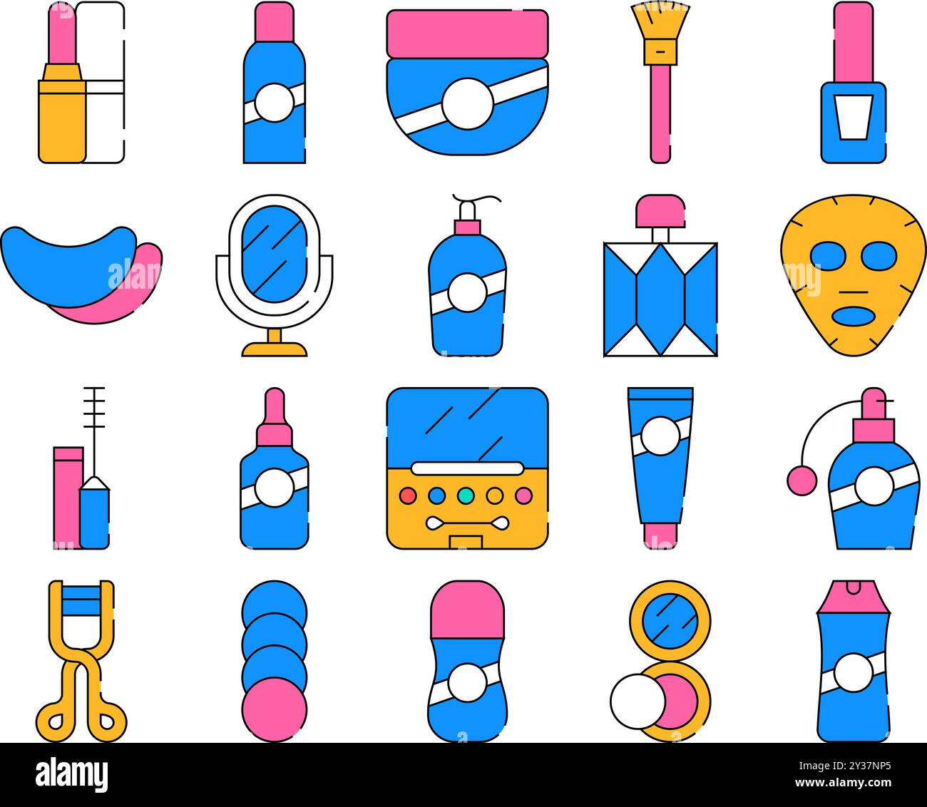 Beauty Salon Accessory Collection Icons Set Vector Stock Vector Image ...