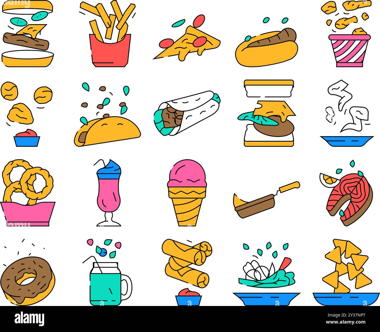 Hamburger top view soda Cut Out Stock Images & Pictures - Alamy