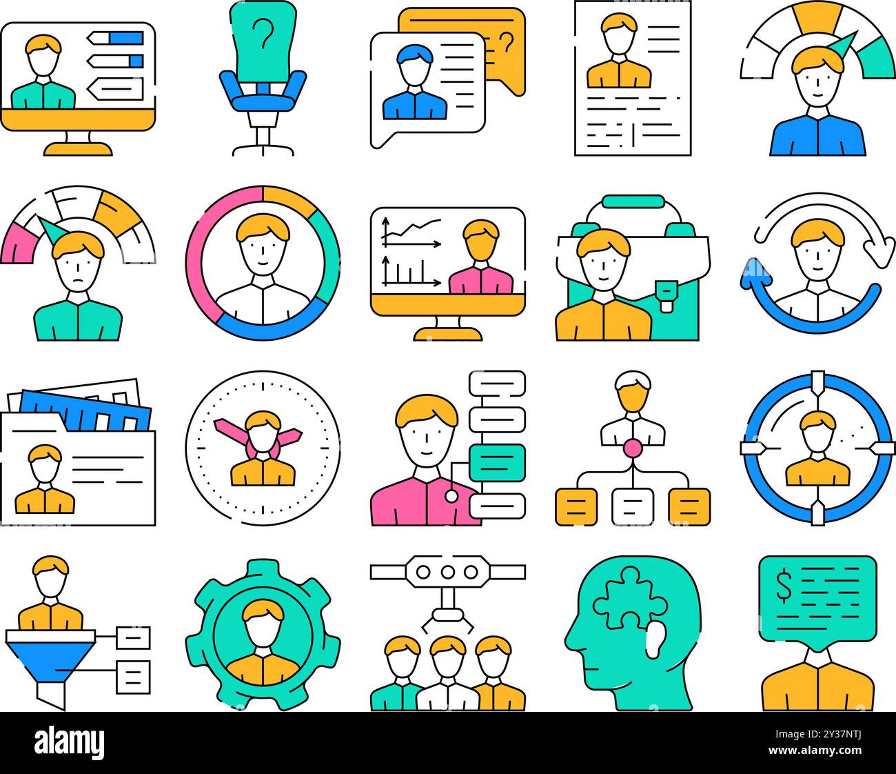 Human Resources Hr Department Icons Set Vector Stock Vector Image & Art ...