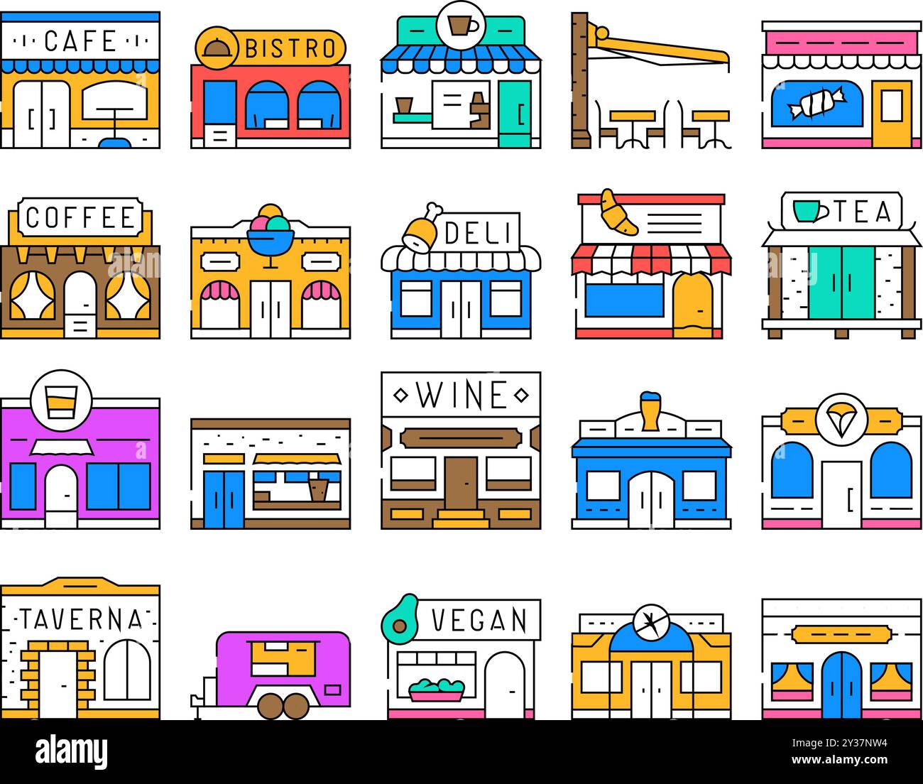 Outdoor french café bar Stock Vector Images - Alamy