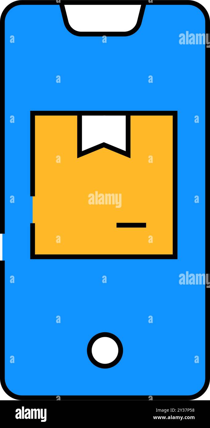 phone app for tracking delivery icon color illustration Stock Vector ...
