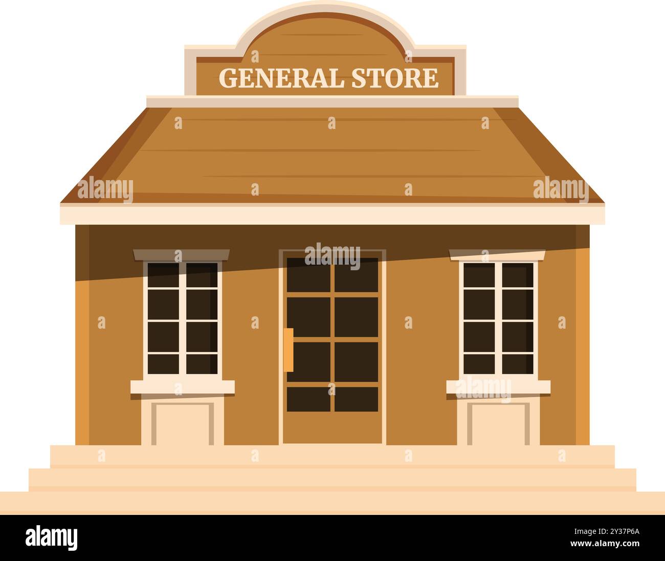 Classic saloon building facade with wooden walls and signboard saying ...