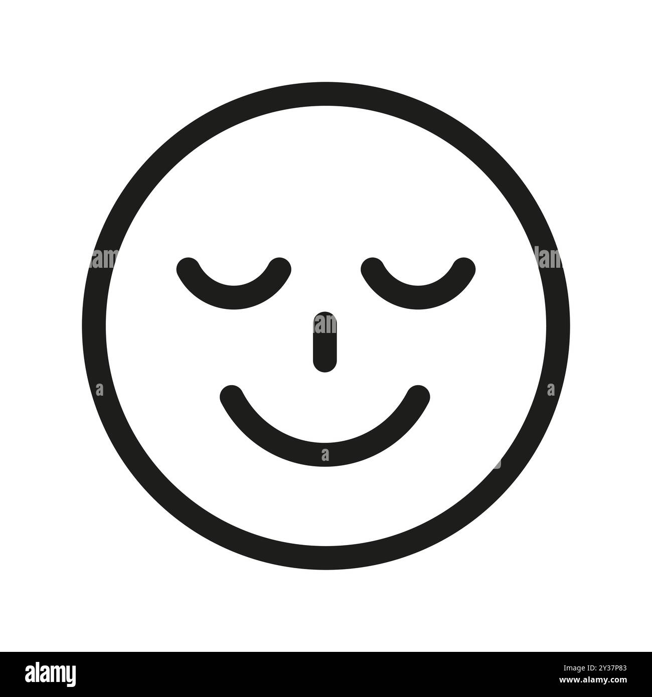 Smiling face icon. Relaxed emoji symbol. Happy emotion graphic. Vector ...