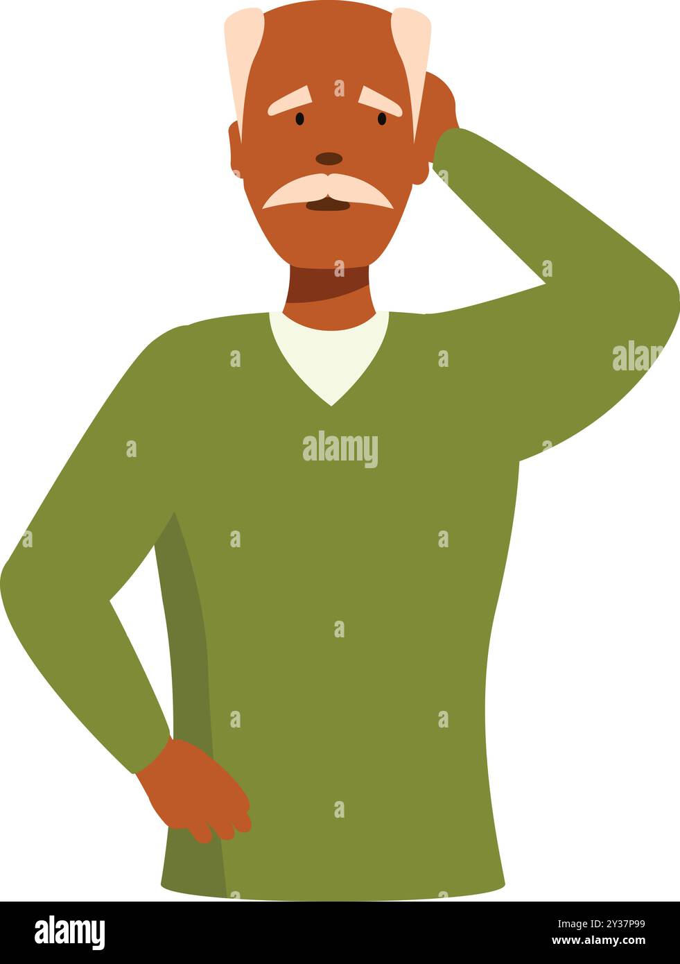 Portrait contemplative senior Stock Vector Images - Alamy