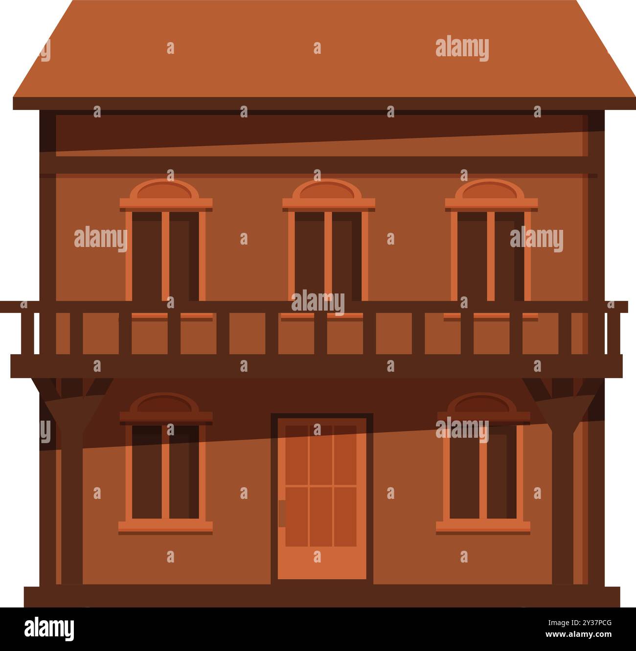 Simple vector illustration of a typical wild west style saloon building ...