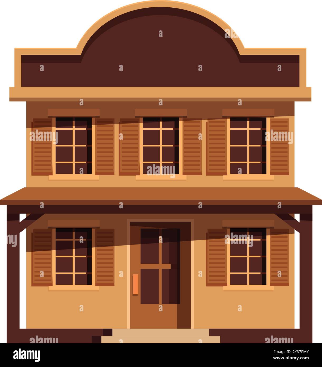 Classic wild west saloon building facade illustration featuring ...