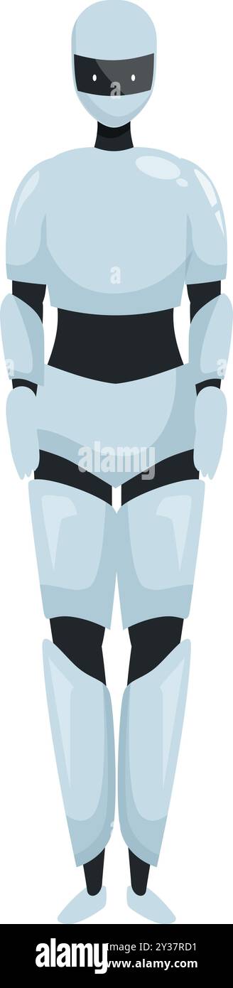 Humanoid robot standing still, futuristic machine with artificial ...