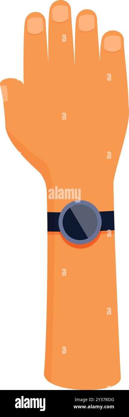 Cartoon hand wearing a smart watch counting on fingers Stock Vector ...