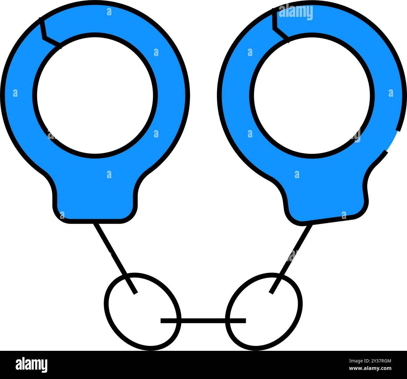 handcuffs police tool icon color illustration Stock Vector Image & Art ...