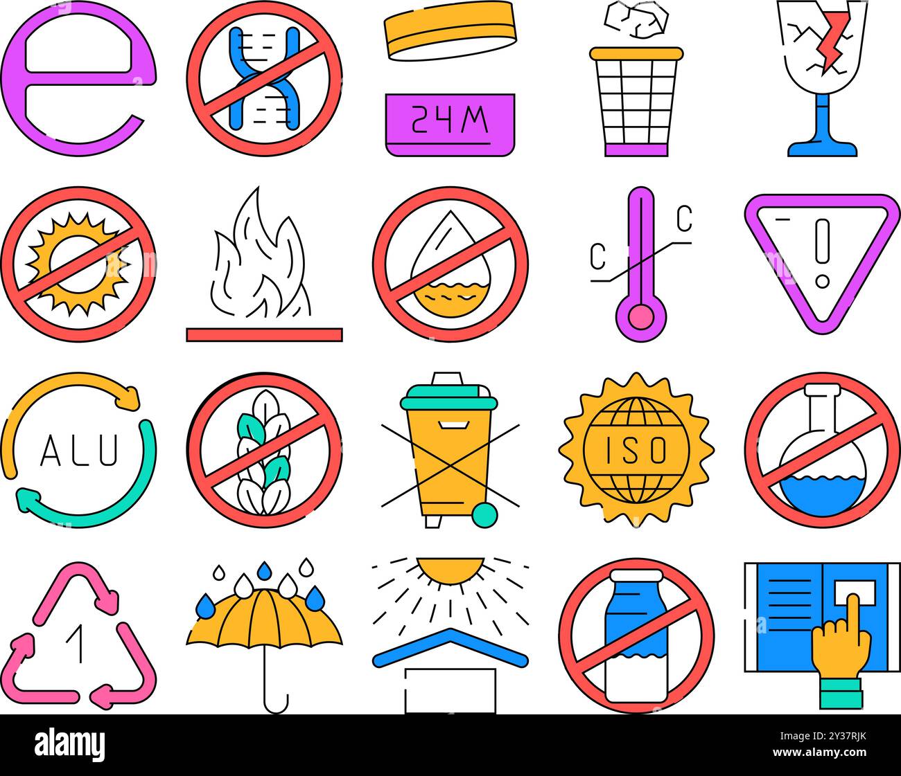 Packaging Industrial Marking Icons Set Vector Stock Vector Image & Art ...