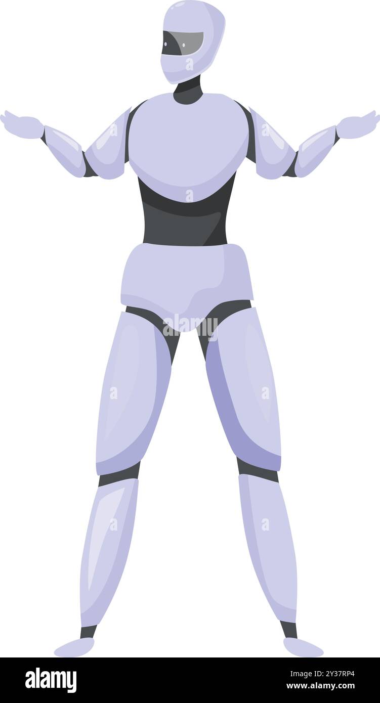Humanoid robot standing with open arms, showcasing advanced robotics and artificial intelligence ...
