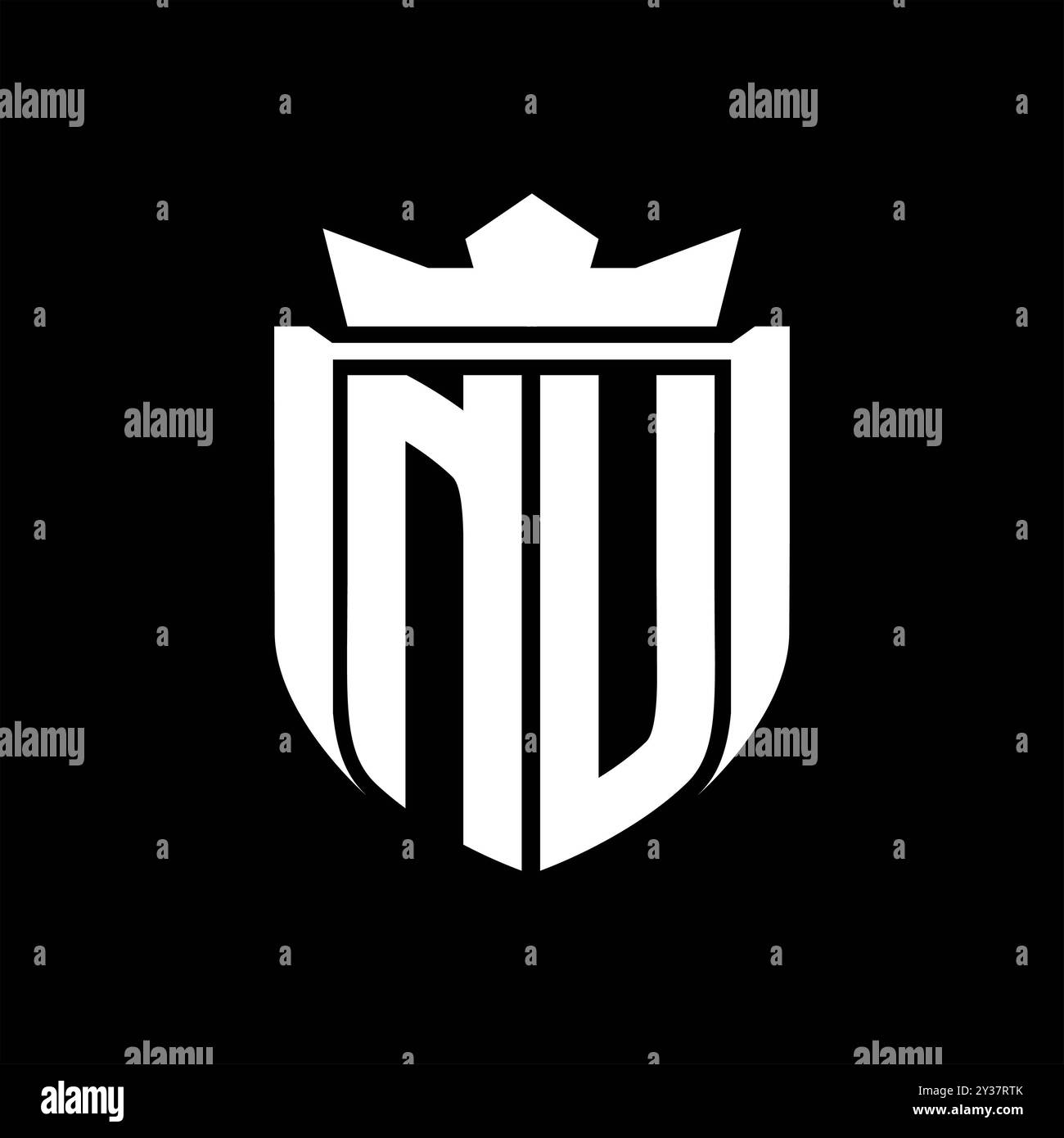 Nu letter logo Black and White Stock Photos & Images - Alamy