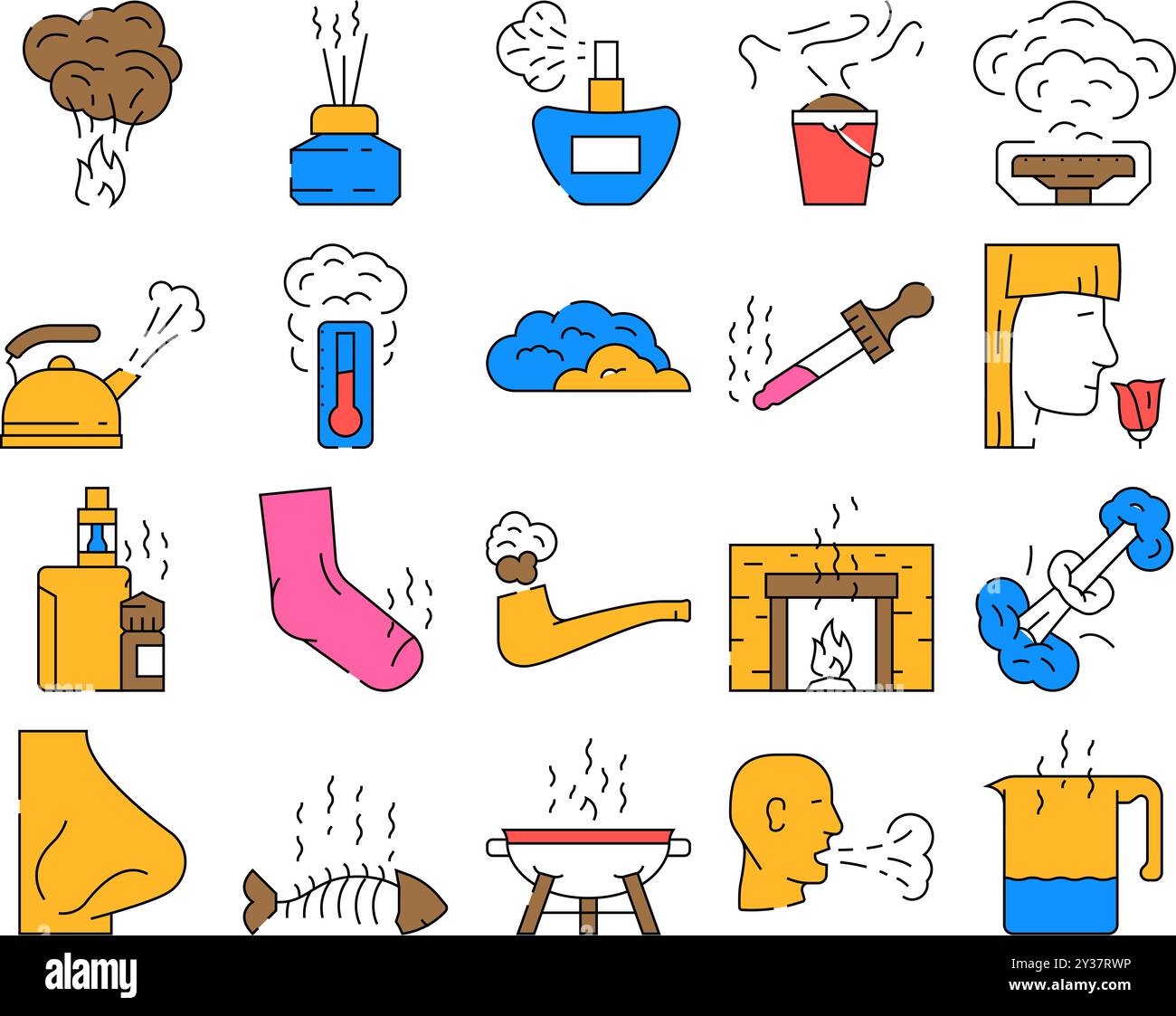 smell nose aroma odor icons set vector Stock Vector Image & Art - Alamy