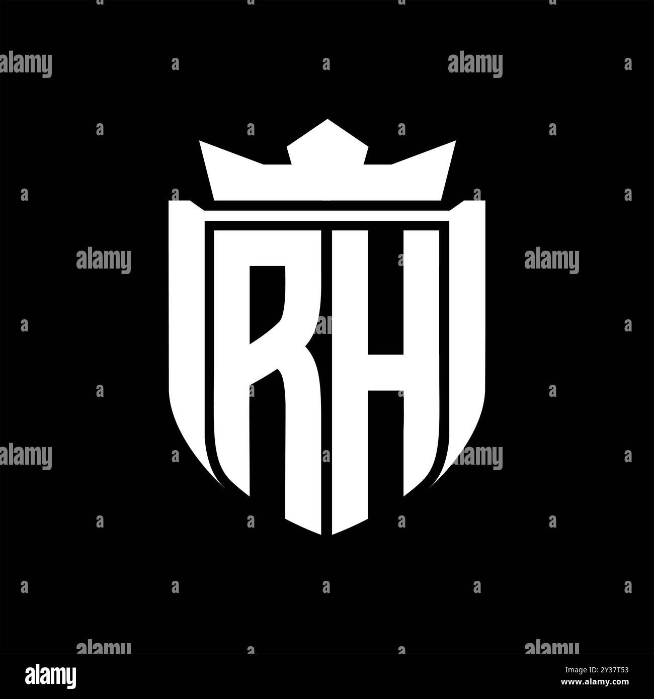 logo vector with shield shape and sharp crown Stock Photo - Alamy