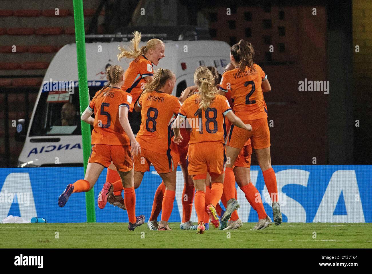 Medelin, Colombia. 12th Sep, 2024. Players of Netherlands, celebrates ...