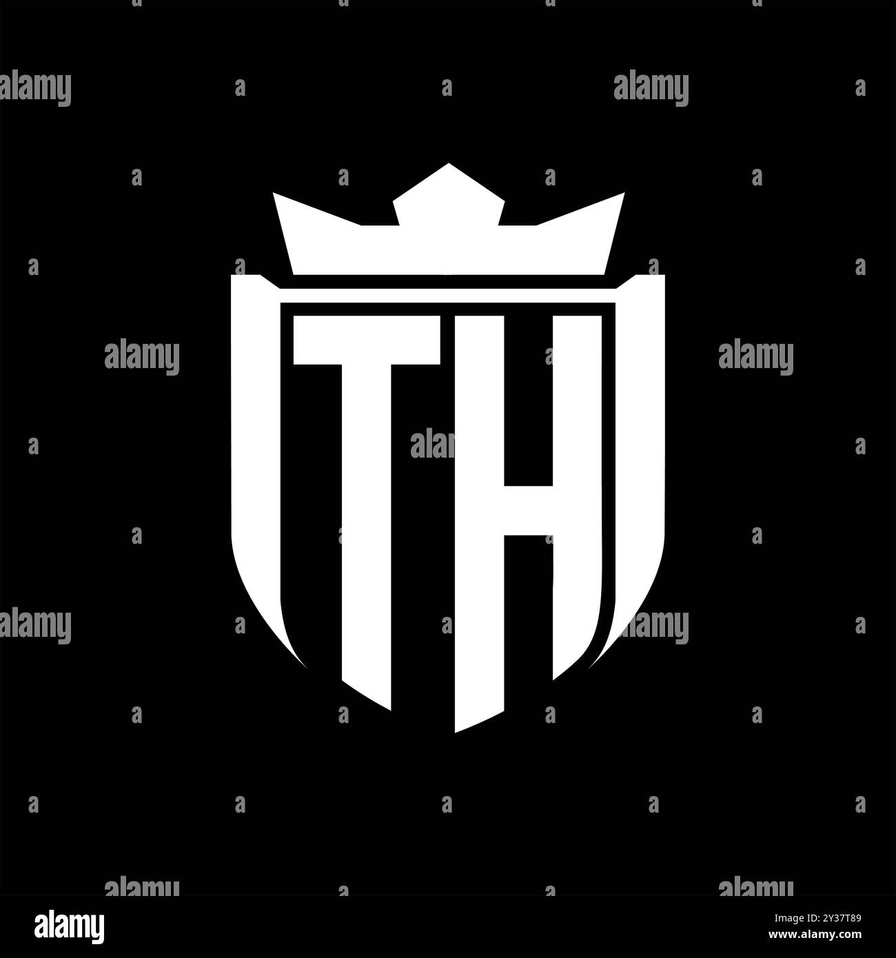 logo vector with shield shape and sharp crown Stock Photo - Alamy