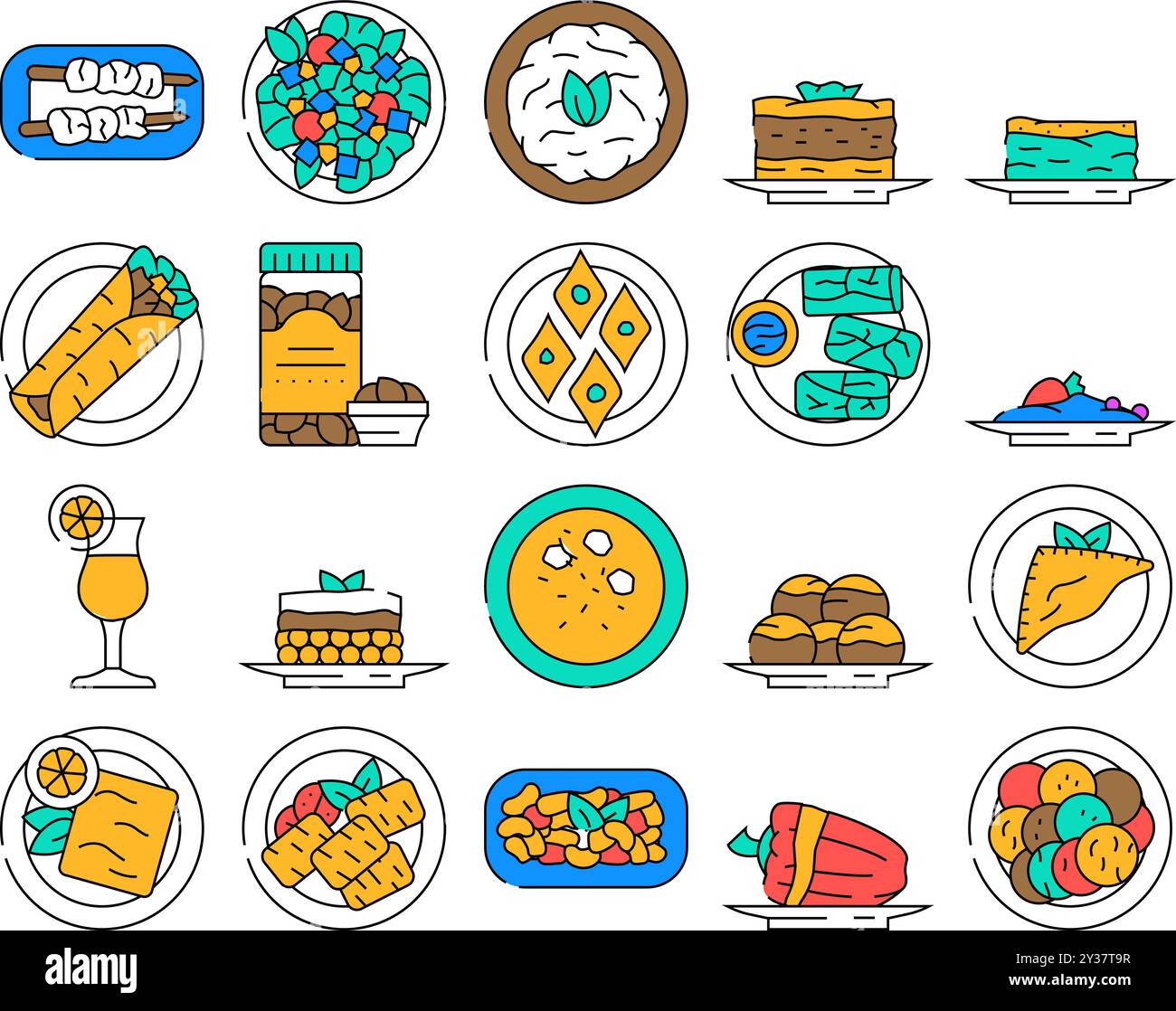 Food salad feta black Stock Vector Images - Alamy