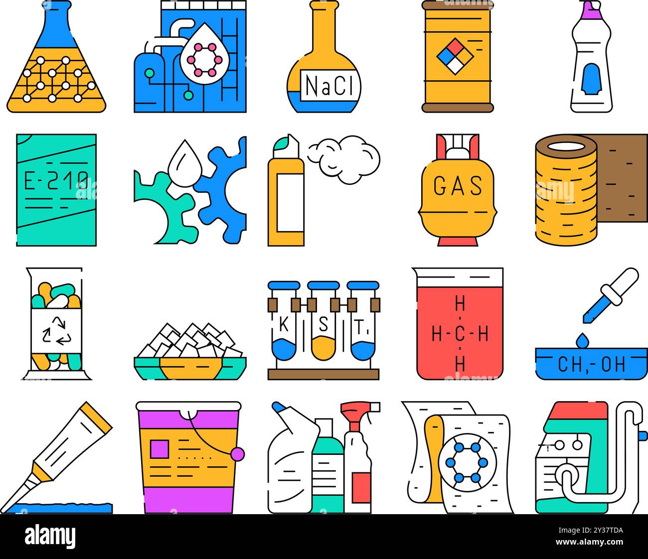 Chemical Industry Production Icons Set Vector Stock Vector Image & Art ...
