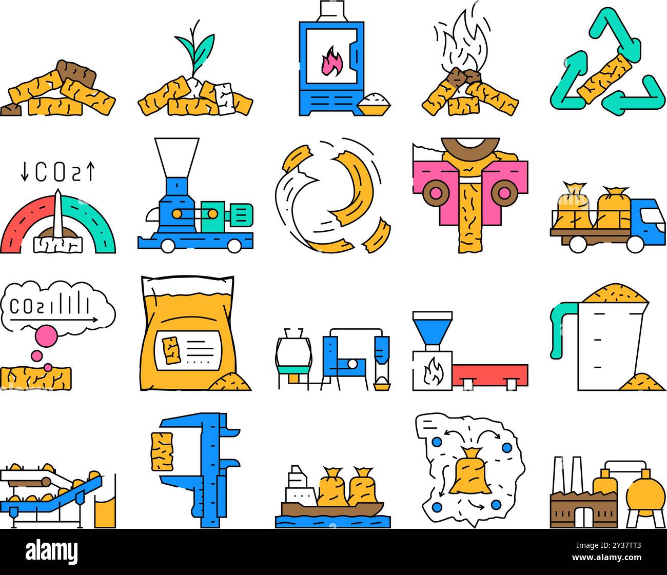 Firewood renewable energy source Stock Vector Images - Alamy
