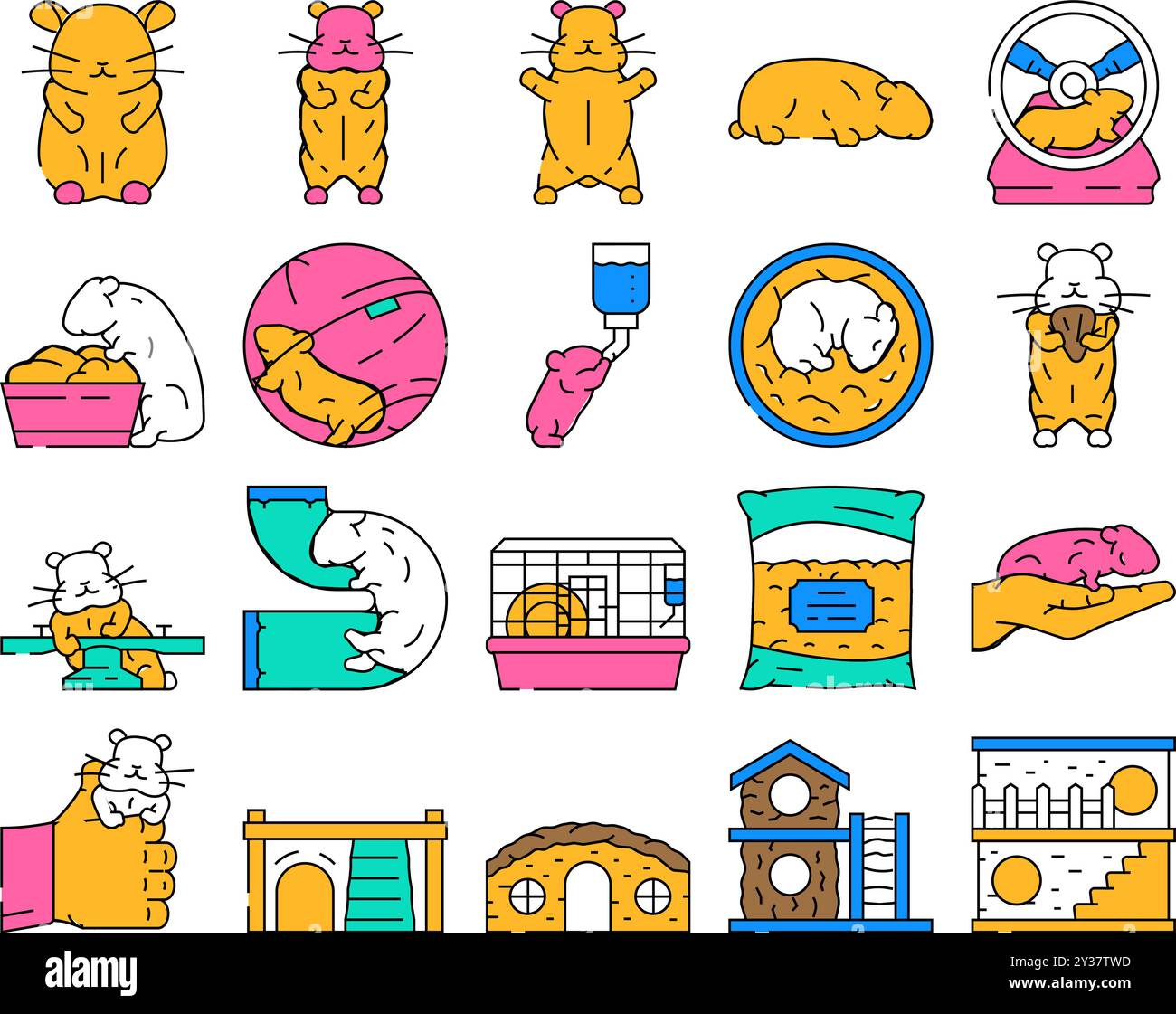 Golden hamster and guinea pig Stock Vector Images - Alamy
