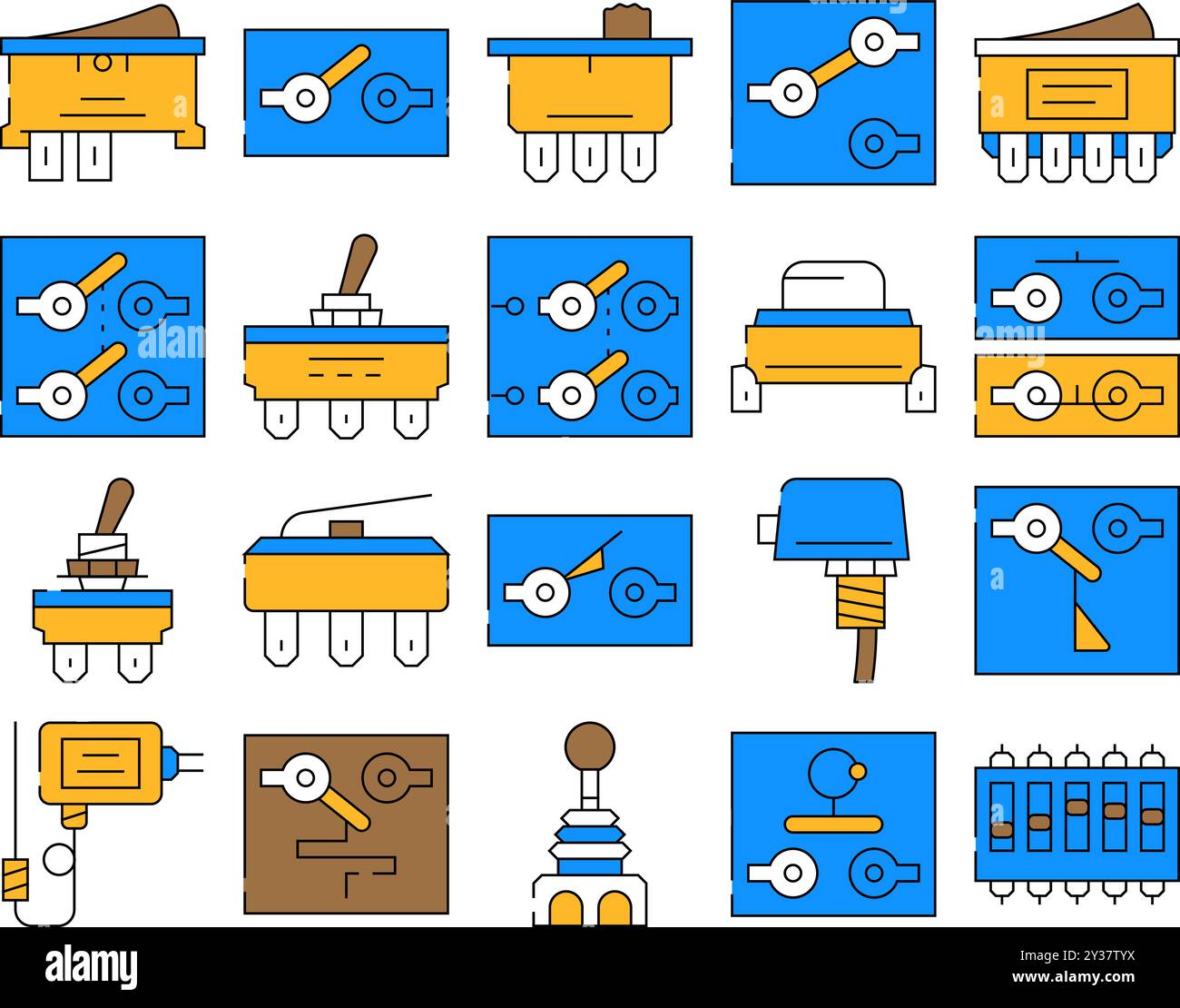 Switch Electricity Accessory Icons Set Vector Stock Vector Image & Art ...
