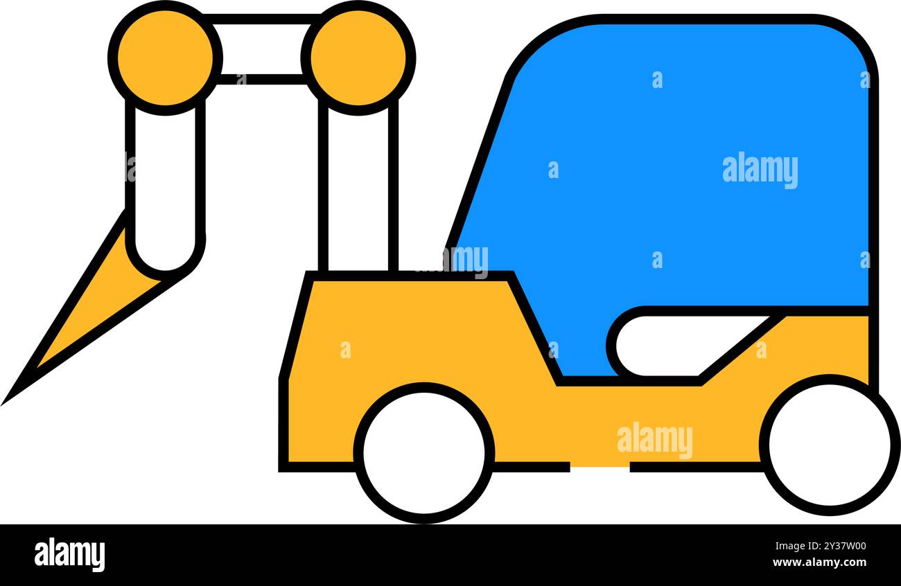 rotary hammer on wheels icon color illustration Stock Vector Image ...