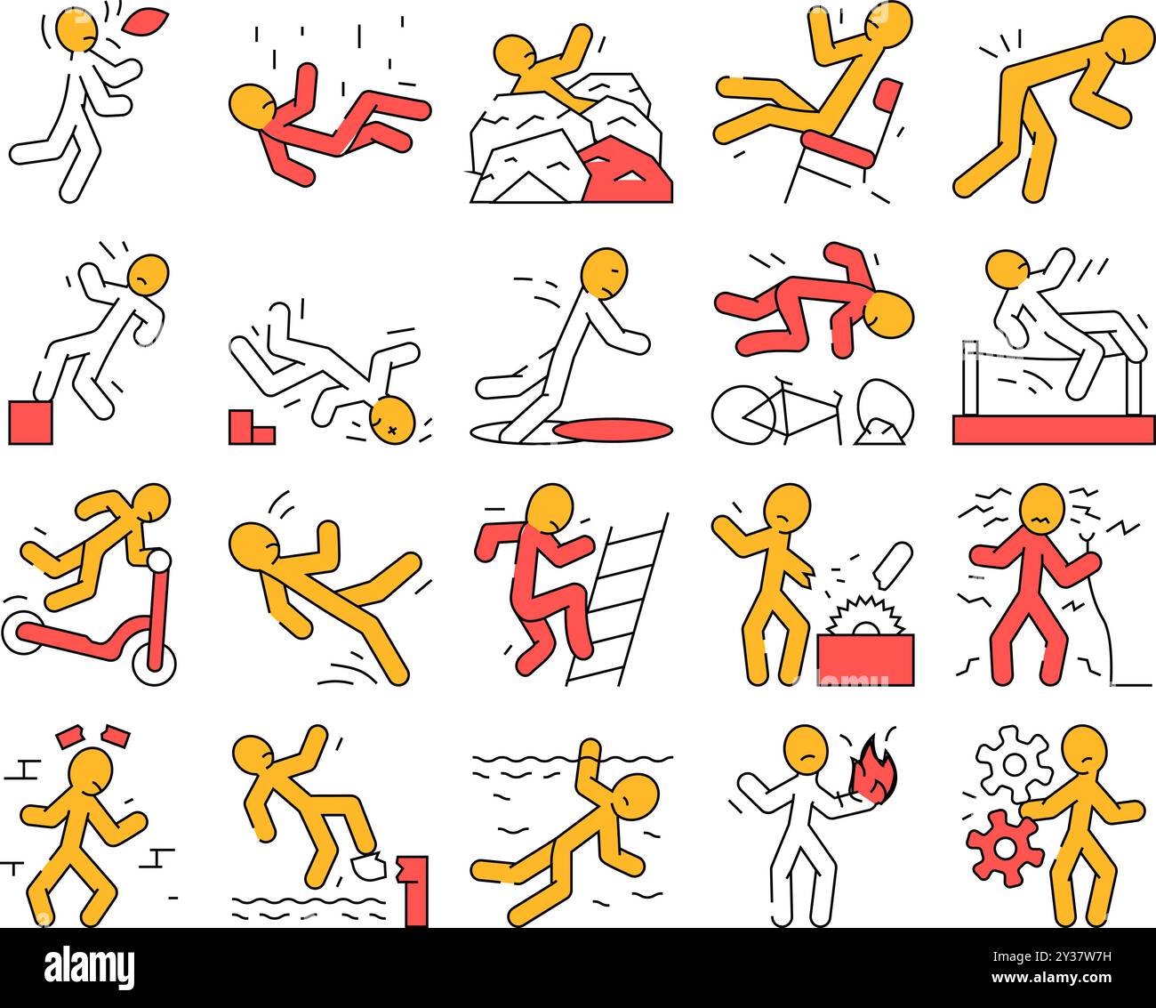 accident injury man person icons set vector Stock Vector Image & Art ...