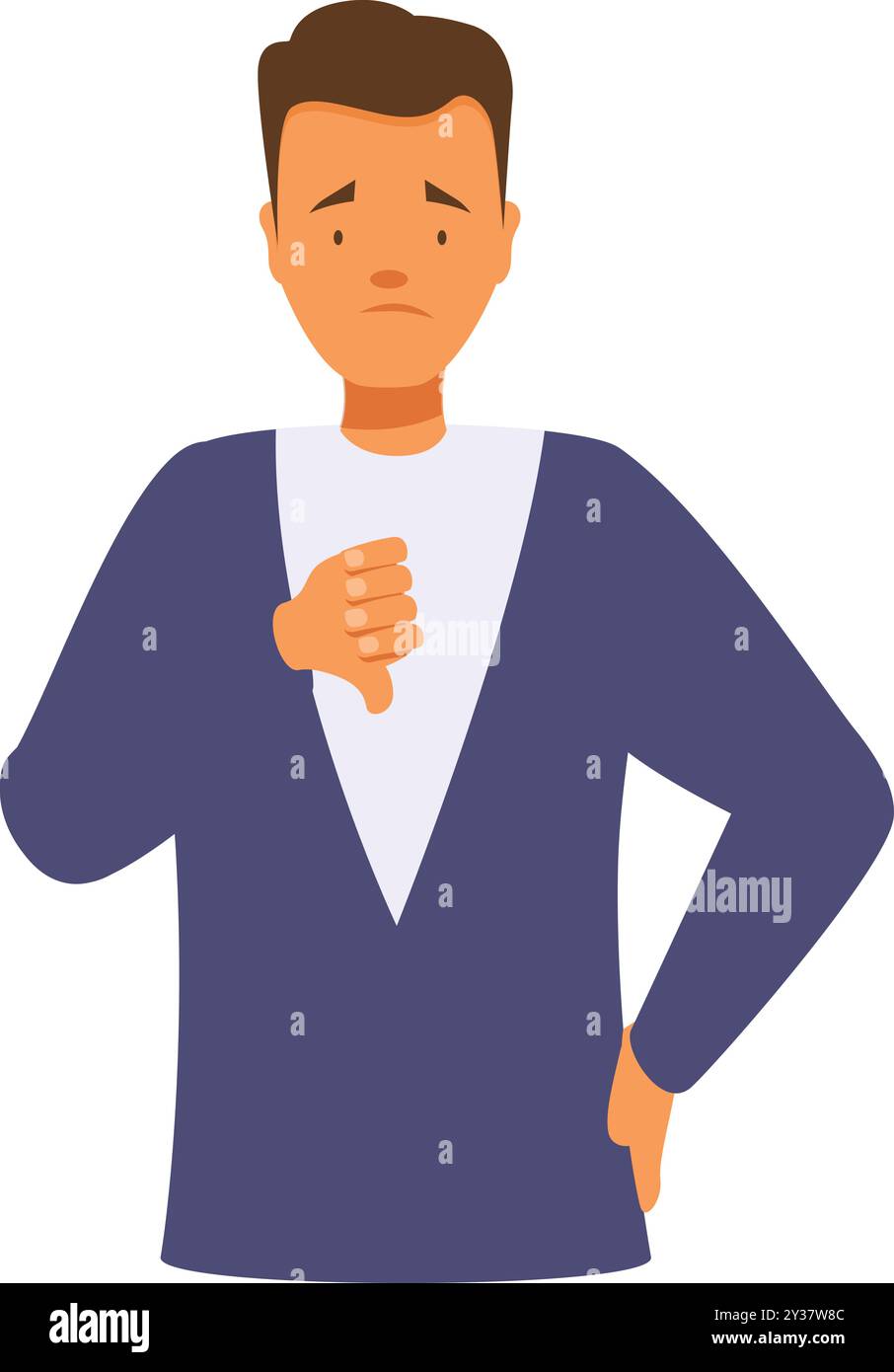 Sad manager showing thumbs down gesture, expressing disapproval and ...