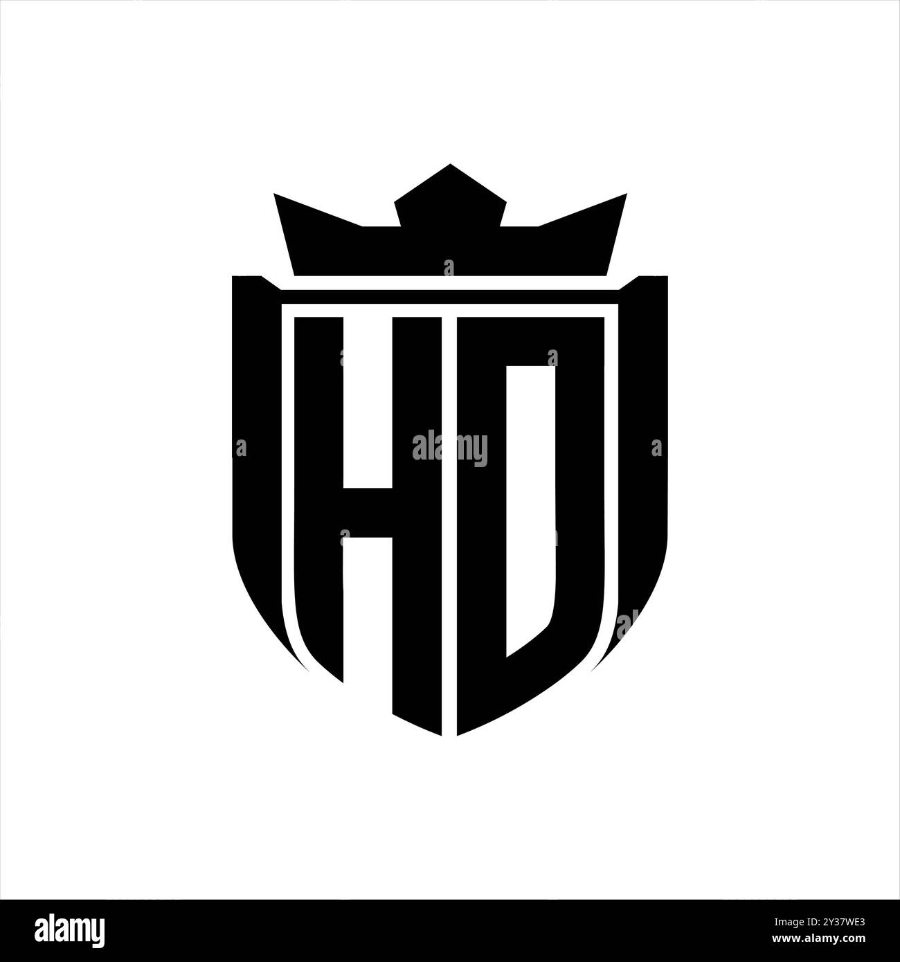 HD Letter logo with shield shape inside shield badge crown on white ...