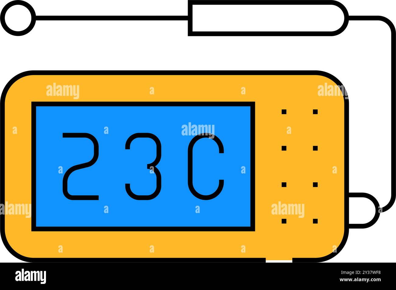 thermometer with probe measuring equipment icon color illustration ...