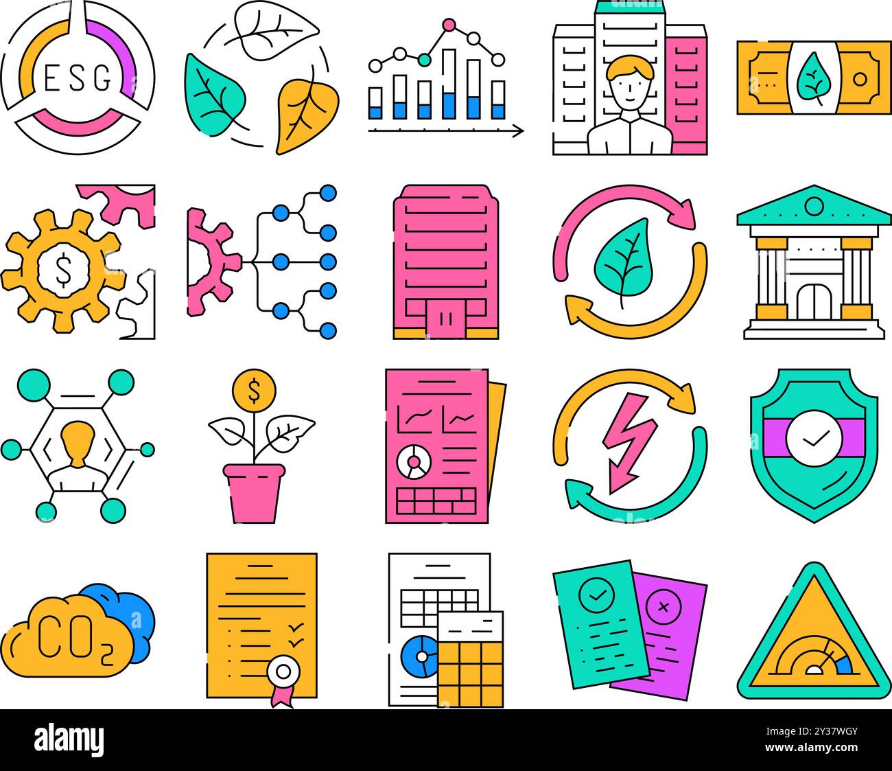 environmental social governance icons set vector Stock Vector Image ...